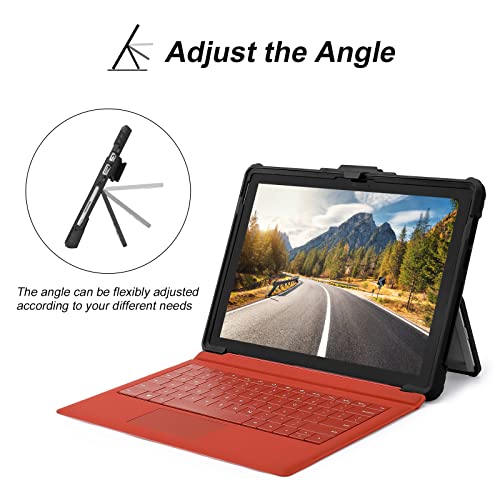 MOSISO Case Compatible with Surface Pro 7 Plus/Pro 7/Pro 6/Pro 5/Pro 2017/Pro 4/Pro LTE, Heavy Duty Rugged Hard Shell Cover with Shoulder Strap & Hand Strap Compatible with Type Cover Keyboard, Black