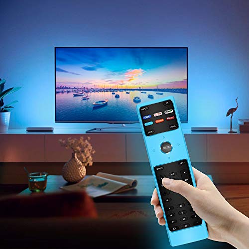 Silicone Protective Case Cover for New XRT136 Vizio Smart LCD LED TV Remote Control,Shockproof XRT136 Vizio Remote Replacement Case,Lightweight Remote Bumper Back Covers-Night Glowblue in The Dark