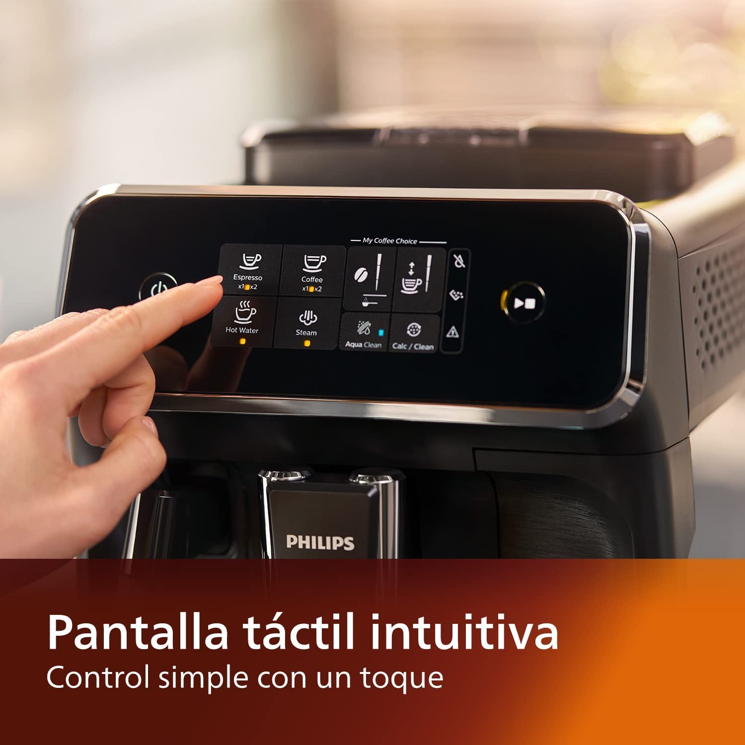 Philips 1200 Series Superautomatic Coffee Maker with Built-in Coffee Mill - Classic Milk Frother, Intuitive Touch Screen, Matte Black