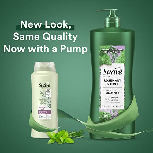 Suave Shampoo and Conditioner Set w/Rosemary and Mint - Invigorating Mint and Rosemary Shampoo and Conditioner for Soft & Shiny Hair, 28 Oz Ea (2 Piece Set)