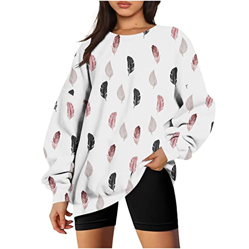 DOLKFU your orders women's sweatshirts Women's Long Sleeve Oversized Hoodies Stripe Print Pullover Shirts Casual Sweatshirts 2023 Fall Clothes Gray S