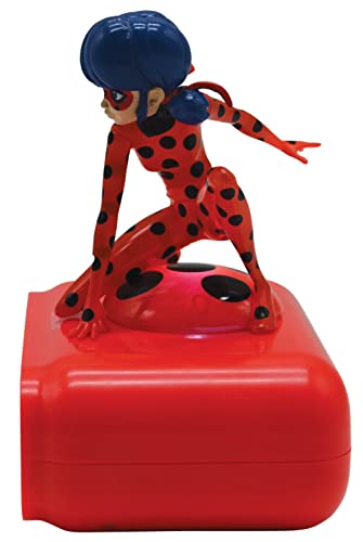 Lexibook - Miraculous Digital Alarm Clock with Night Light Snooze, Clock, Luminous Ladybug, Red colour - RL800MI
