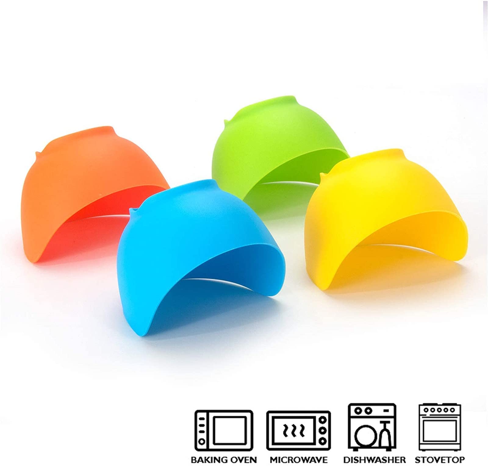 Egg Poacher - Easy Silicone Egg Poacher Cups with Ring Standers，Food Grade Poached Egg Poacher Insert Microwave,Poached Eggs Accessory cookware Poached Egg Maker with Extra Oil Brush, BPA Free, 4 Pack