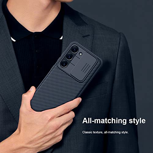 Mangix for Samsung Galaxy S23 Plus Case with Camera Cover,Slim Fit Thin Polycarbonate Protective Shockproof Cover with Slide Camera Cover, Upgraded Case for Samsung Galaxy S23 Plus/S23 + Black