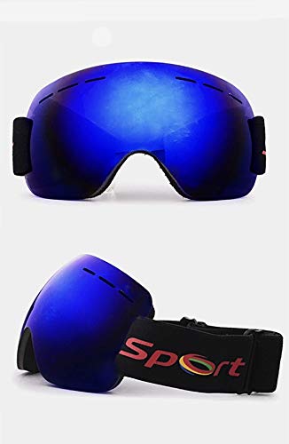 Dplus Ski Goggles Over Glasses - Wide View Snow/Snowboard Goggle Anti-Fog Dual Lens, Sports Goggles(blue)