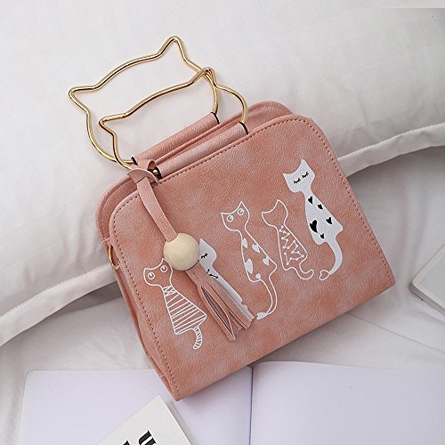 Handbags Bag Cat Crossbody Messenger Rabbit Women Bag Pattern Animal Shoulder Bag Camera Shoulder Bag (Pink, One Size)