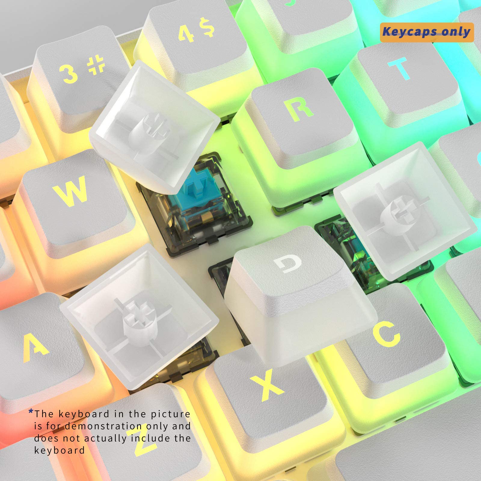 DIERYA Black PBT Double Shot Pudding Keycaps, 108 Keys Mechanical Keycaps Set - OEM Profile - Compatible with 60% TKL Full-Size Stand US Layout Mechanical Gaming Keyboard (Keycaps Only)