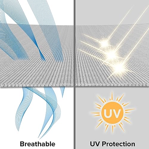 INFRANGE 18'x22' Sun Shade Sail Rectangle Canopy Cover with A Ring Steel Wire UV Block for Outdoor Patio Garden Backyard (Light Gray)
