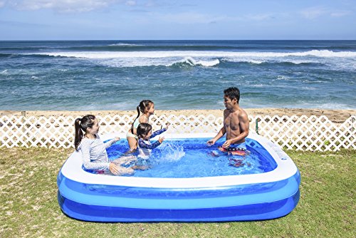 Jilong Rectangular Family Inflatable Pool for Ages 6+, Blue, 103" x 69" x 20"
