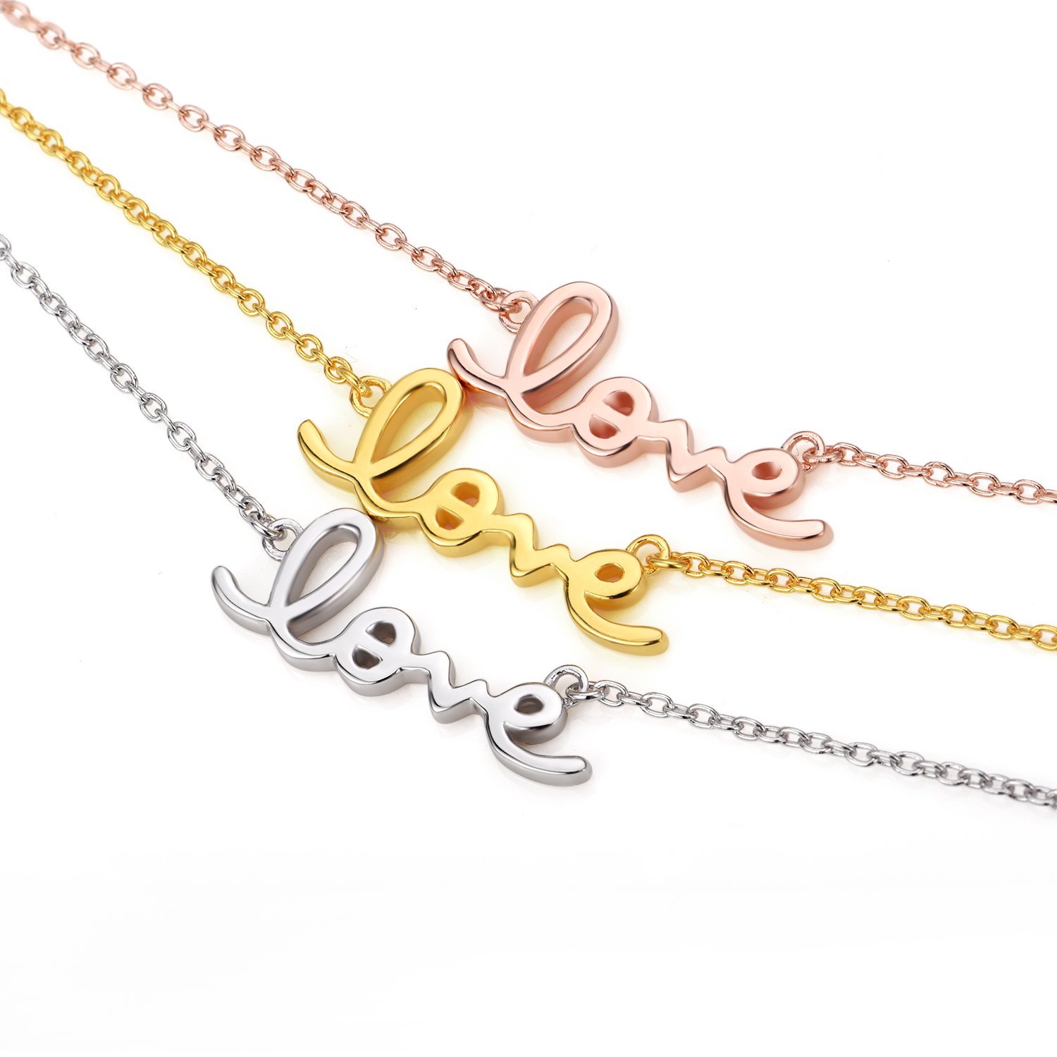 Cursive Love Necklace | 925 Sterling Silver | Valentine's gift