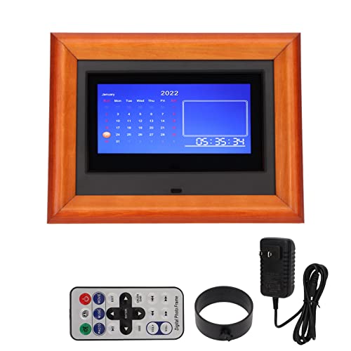 Digital Photo Frame, Stereo Speaker Digital Photo Album 7 Inch Remote Control for Party (US Plug)