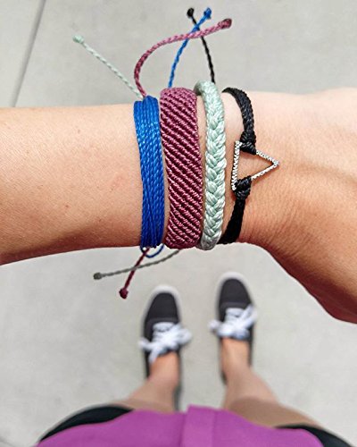 Pura Vida Original Royal Blue Bracelet - 100% Waterproof, Adjustable Band - Plated Brand Charm