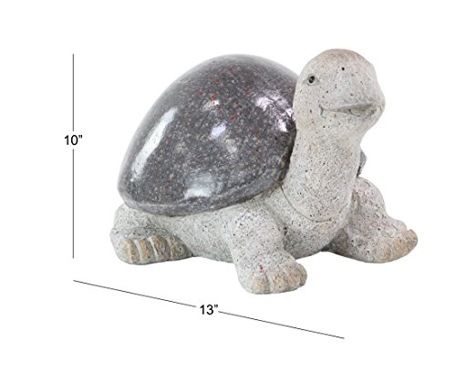 Deco 79 Polystone Turtle Decorative Garden Sculpture Indoor Outdoor Garden Statue, Outdoor Sculpture 13" x 12" x 10", White