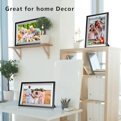 Digital Picture Frame, 10.1 inch WiFi Digital Photo Frame 32GB, 1280*800 IPS Touch Screen, Smart Electronic Picture Frame Slideshow, Load Photo Video from phone via Frameo App, Rotating, Gift VNEIMQN