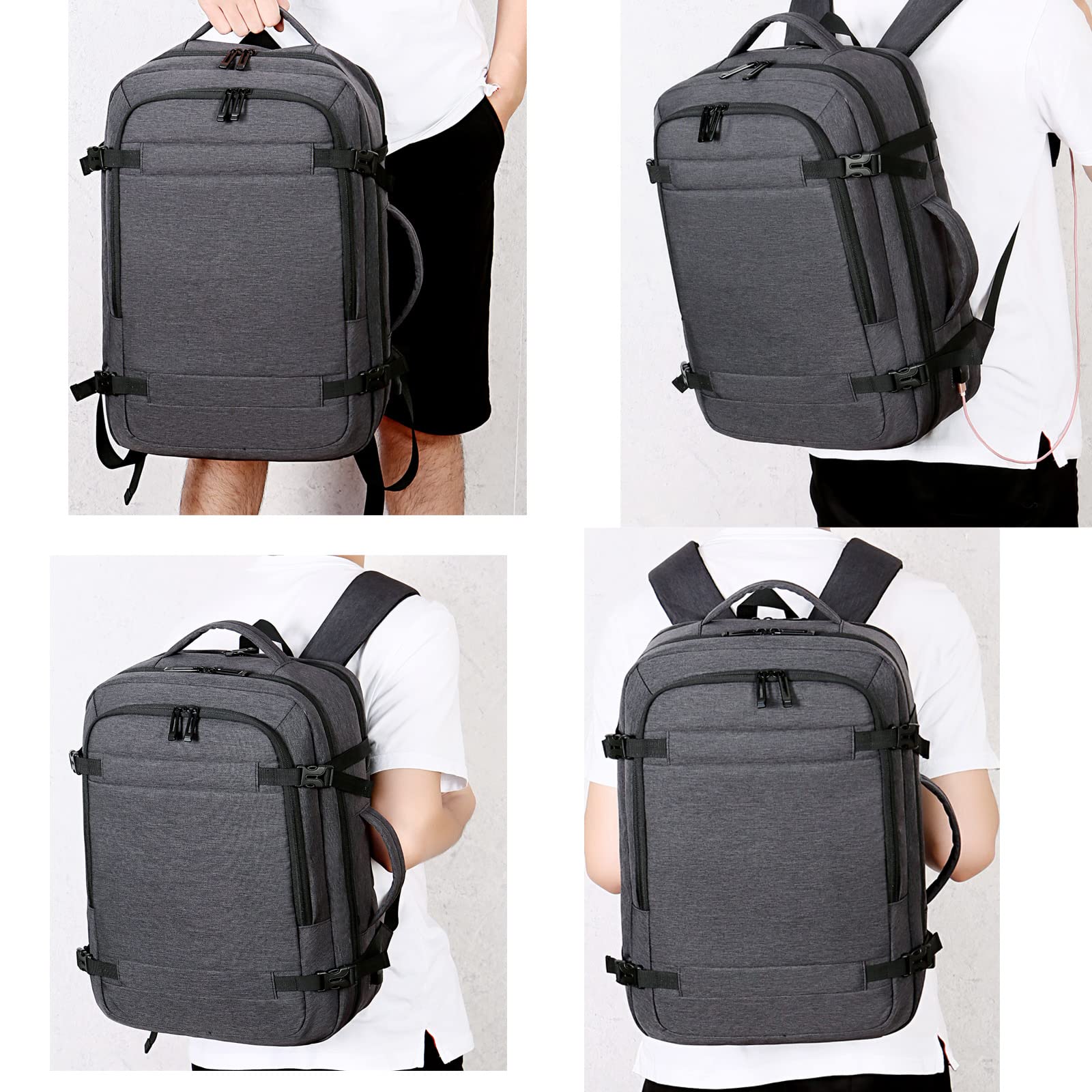 DAYELIVE Travel Backpack for Men Women 40L Flight Approved, 17 Inch Waterproof Laptop Carry on Backpack Large Luggage Daypack Business College Weekender Overnight Backpack