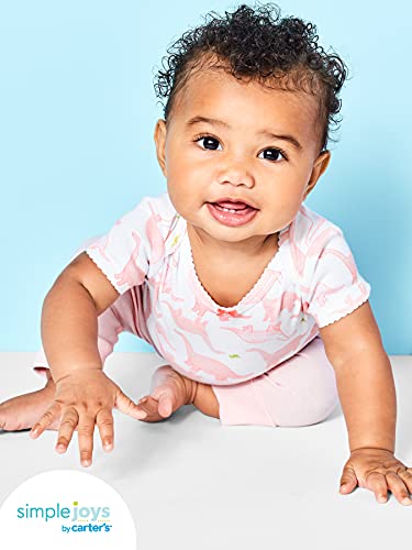 Simple Joys by Carter's Baby Girls' Pant, Pack of 4, Navy Stripe/Pale Peach/Pink/White Dots, 3-6 Months