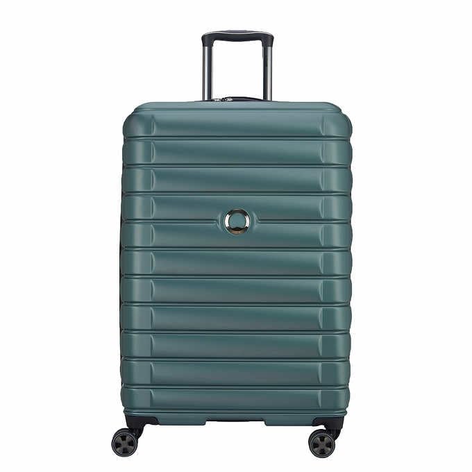 DELSEY PARIS Cruise 3.0 Hardside Expandable Luggage with Spinner Wheels, Green, Checked- Large 28 Inch