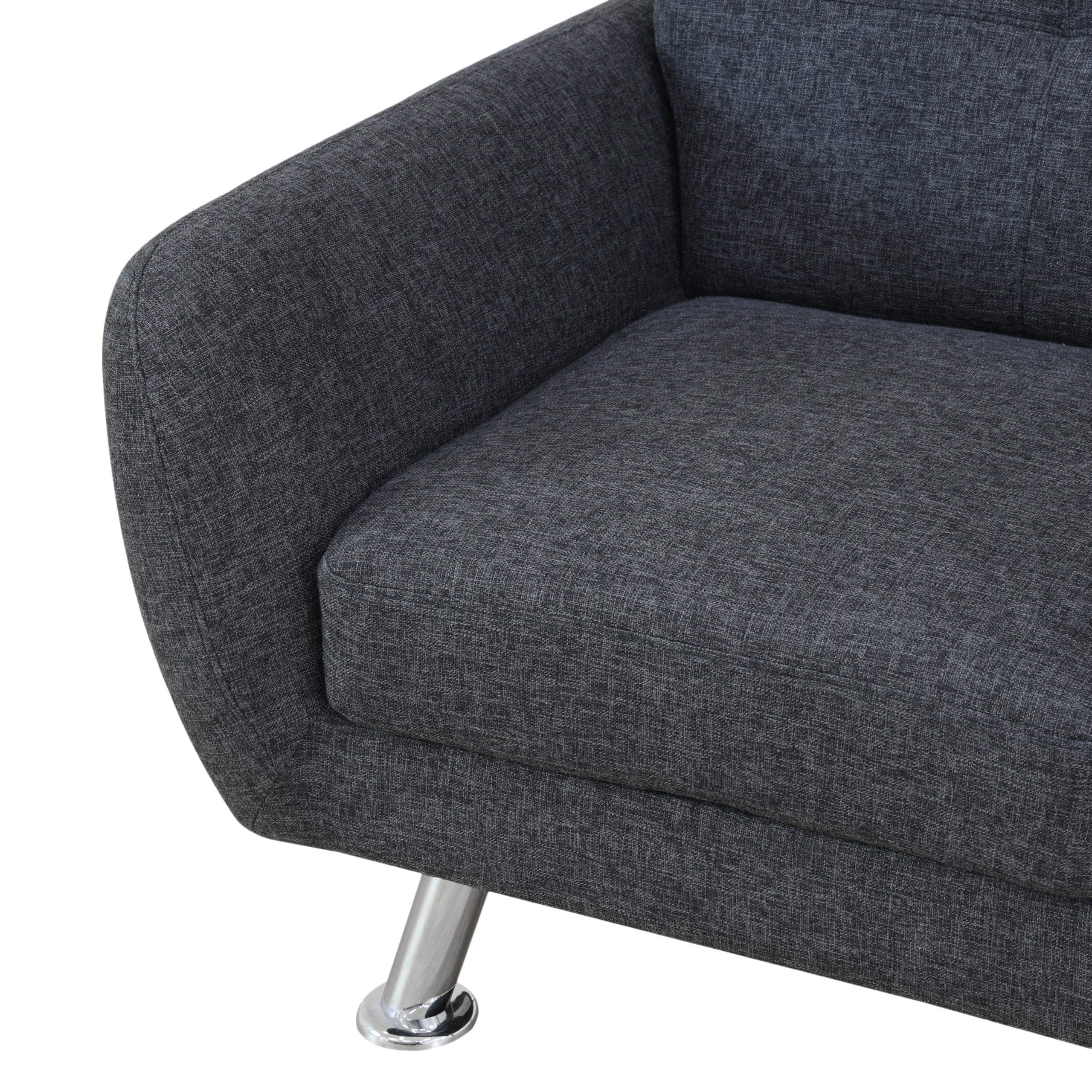NicBex Loveseat Sofa Couch Contemporary Sofa Couch for Living Room 2-Seater Sofa with Solid Frame Modern Sofa Couches with Linen Fabric Stylish Living Room Furniture, Black Grey