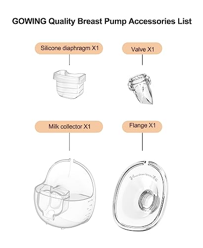 Wearable Breast Pump Accessories Replacement Parts Flange 24mm, Duckbill Valve, Silicone Diaphragm, Milk Collector Cup Compatible with MOMMED Mumgaroo MISSAA TSRETE Bioby S18 S21 S23
