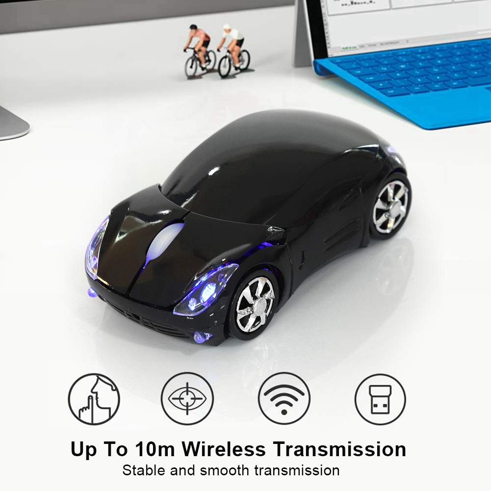 Zerone 2.4GHz Mouse, Portable Optical Mouse 1600DPI for/Android/ME/Windows PC/Tablet Gaming Office (Black)