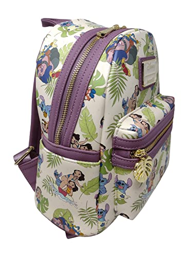Loungefly Disney Lilo and Stitch Allover Print Womens Double Strap Shoulder Bag Purse