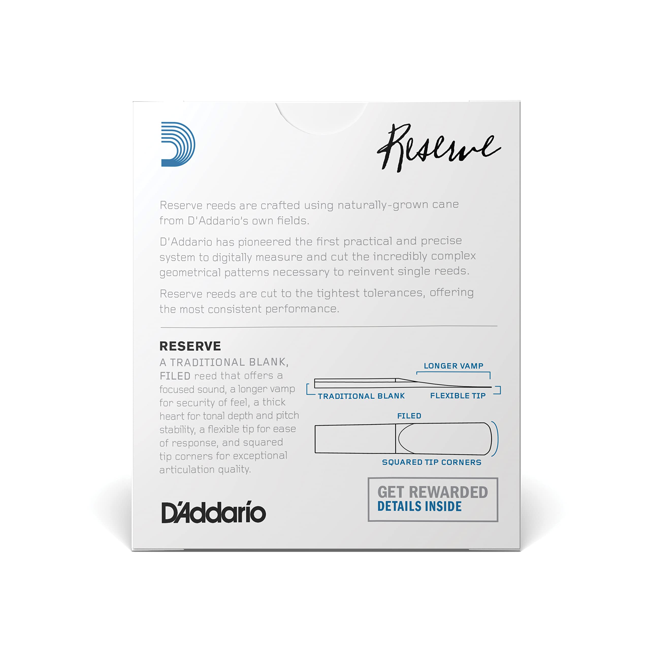 D'Addario Woodwinds Reserve Eb Clarinet Reeds, Strength 3.5, 10-pack