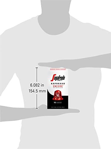 Segafredo Zanetti Encore Espresso Capsules, Medium-Dark Roast, Intensity 10, Compatible with Nespresso Original Machines, 10 Count Aluminum Pods