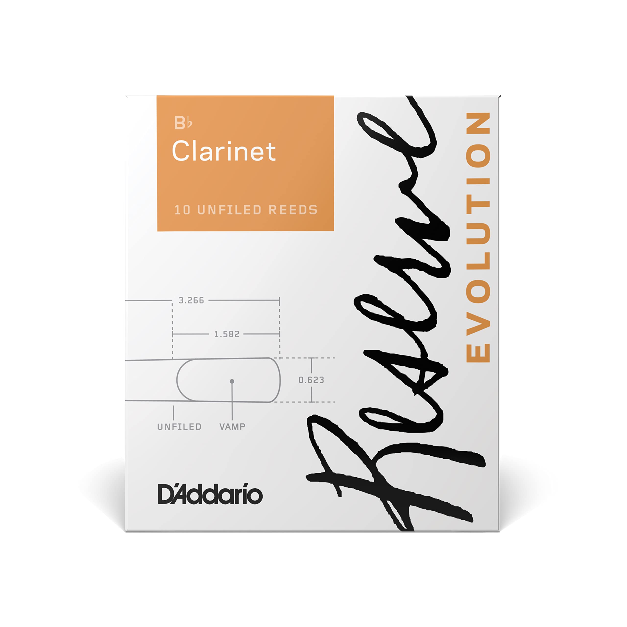 D'Addario Woodwinds Reserve Evolution Bb Clarinet Reeds, Strength 3.0, 10-Pack (DCE1030)