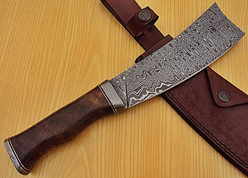 CP-35 Custom Handmade Damascus Steel 12.00 Inches Cleaver style Knife - Beautiful Handle