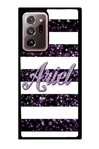 Purple Silver Bars Personalized Black Rubber Phone Case Compatible With Samsung Galaxy S23 S23+ Ultra S22 S22+ S21 S21FE S21+ S20FE S20+ S20 Note 20 S10 S10+ S10e