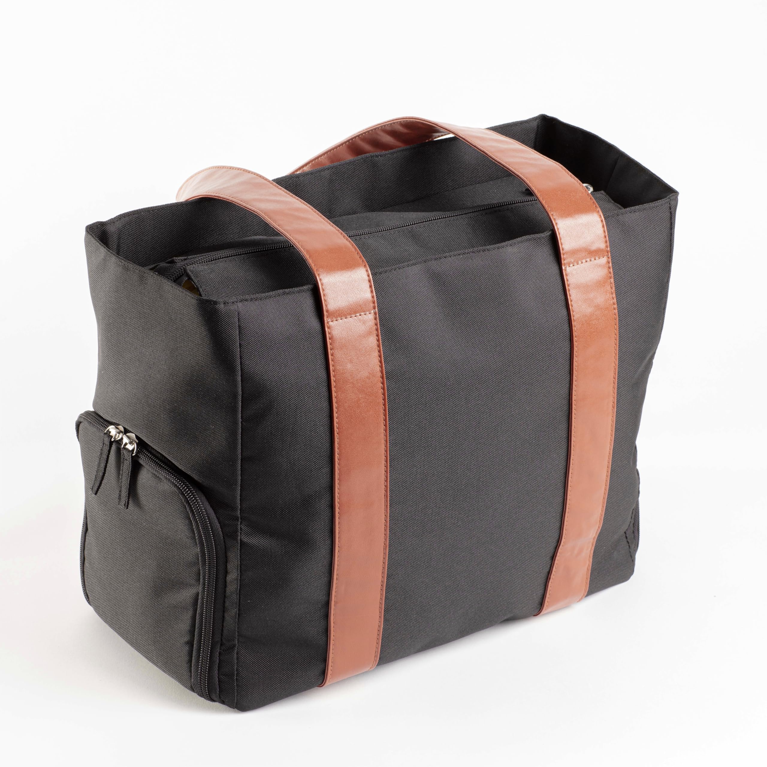 Dr. Brown's Breast Pump Carryall Storage Diaper and Tote Bag - Heather Gray and Black