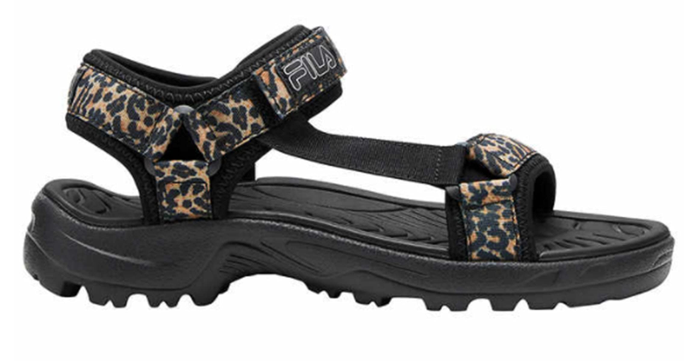 Fila Women's Strap Sandal (Leopard Print, 11)
