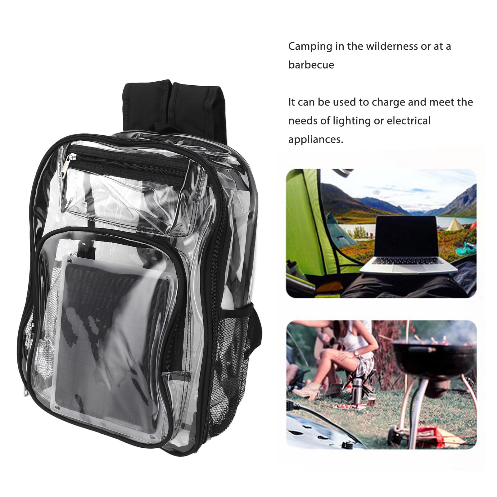 DAUZ 20W Solar Panel, Portable Portable Solar Panel 20W Single Crystal Silicon for Barbecuing