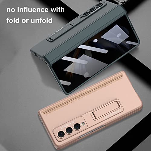 Libeagle Compatible with Samsung Galaxy Z Fold 4 Case [Built-in Privacy Screen Protector][Magnetic Hinge Protection][Adjustable Kickstand][Wireless Charging][Thin & Slim] Cover 5G 2022-Black