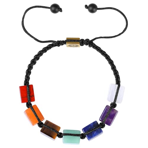 FENGSHUI-CAISHEN Chakra Bracelets, Healing Crystals Bracelet - Reiki Chakra Meditation Decor, Natural Stone and Hand-woven for Womens Mens