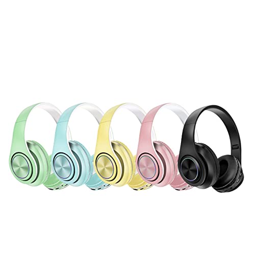 Head-Mounted Bluetooth Headphone, Soft Earmuffs & Light Weight, 9D Surround HiFi Stereo Sound,Long Endurance,for Sports, Driving,Fitness,for iOS Android (Blue)