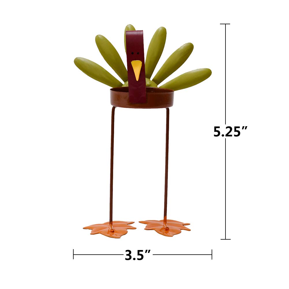 Decorative Candle Holder Thanksgiving Turkey Decorations Set of 3, Metal Turkey Home Decor Accent Rustic Tealight Candle Holder Centerpiece for Dining Room Table, Coffee Table Decor