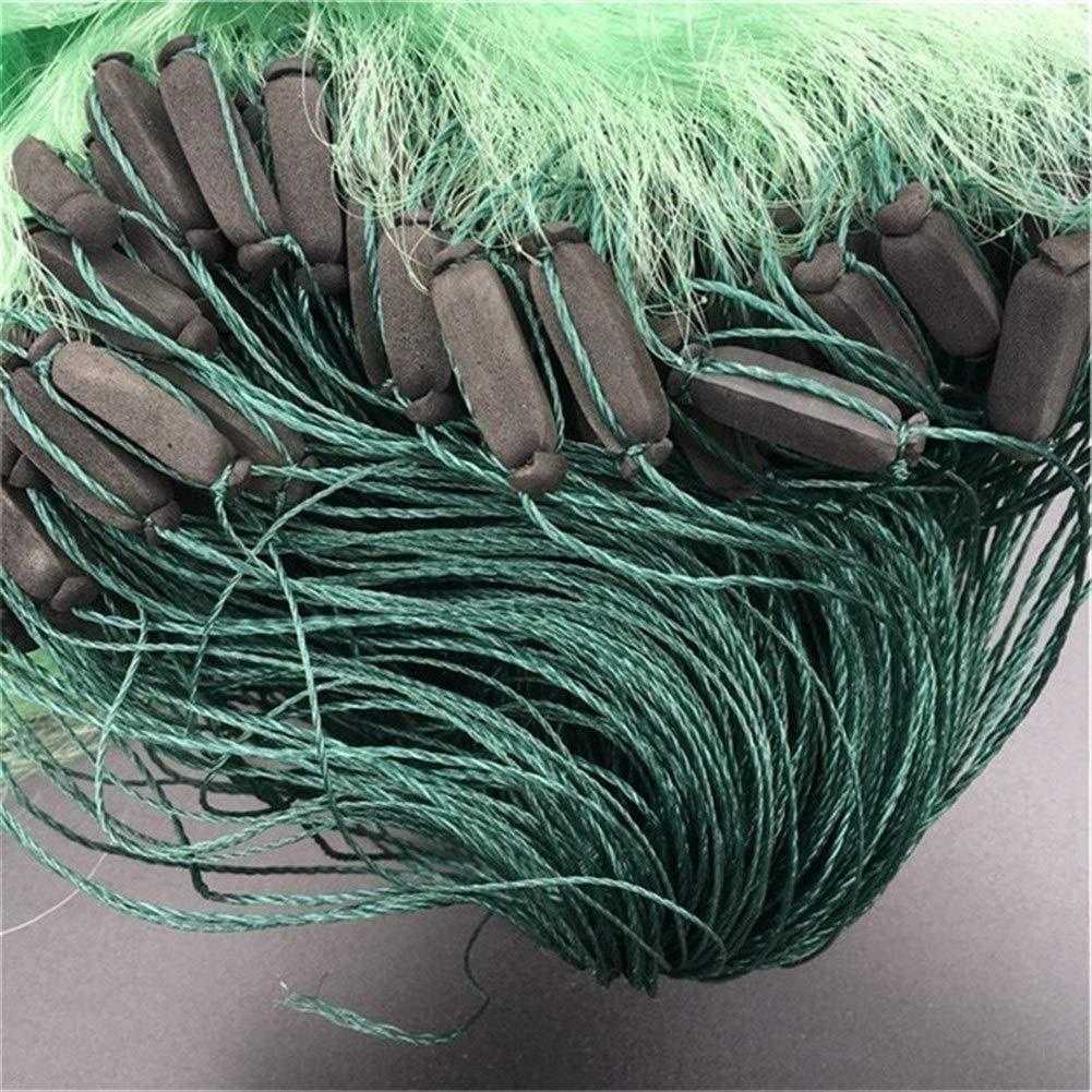 Fishing Net 3M Depth 100M Sinking Fishing Gill Net Three Layers Trammel Network Fishing Gillnet Carp Fishing Tools 0812 (Color : Green)