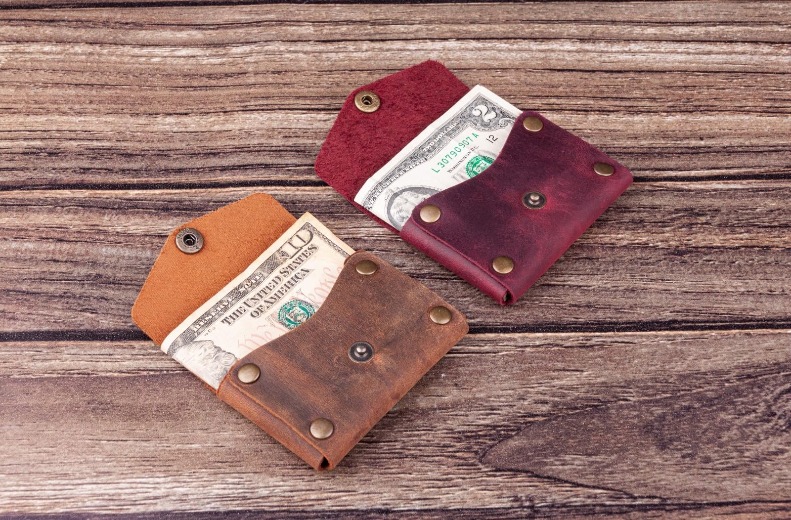 Handmade Card Holder, Minimalist Card Case, Slim Wallet, 100% Leather, Wallet with Card Holder, Minimalist Design (Brown)