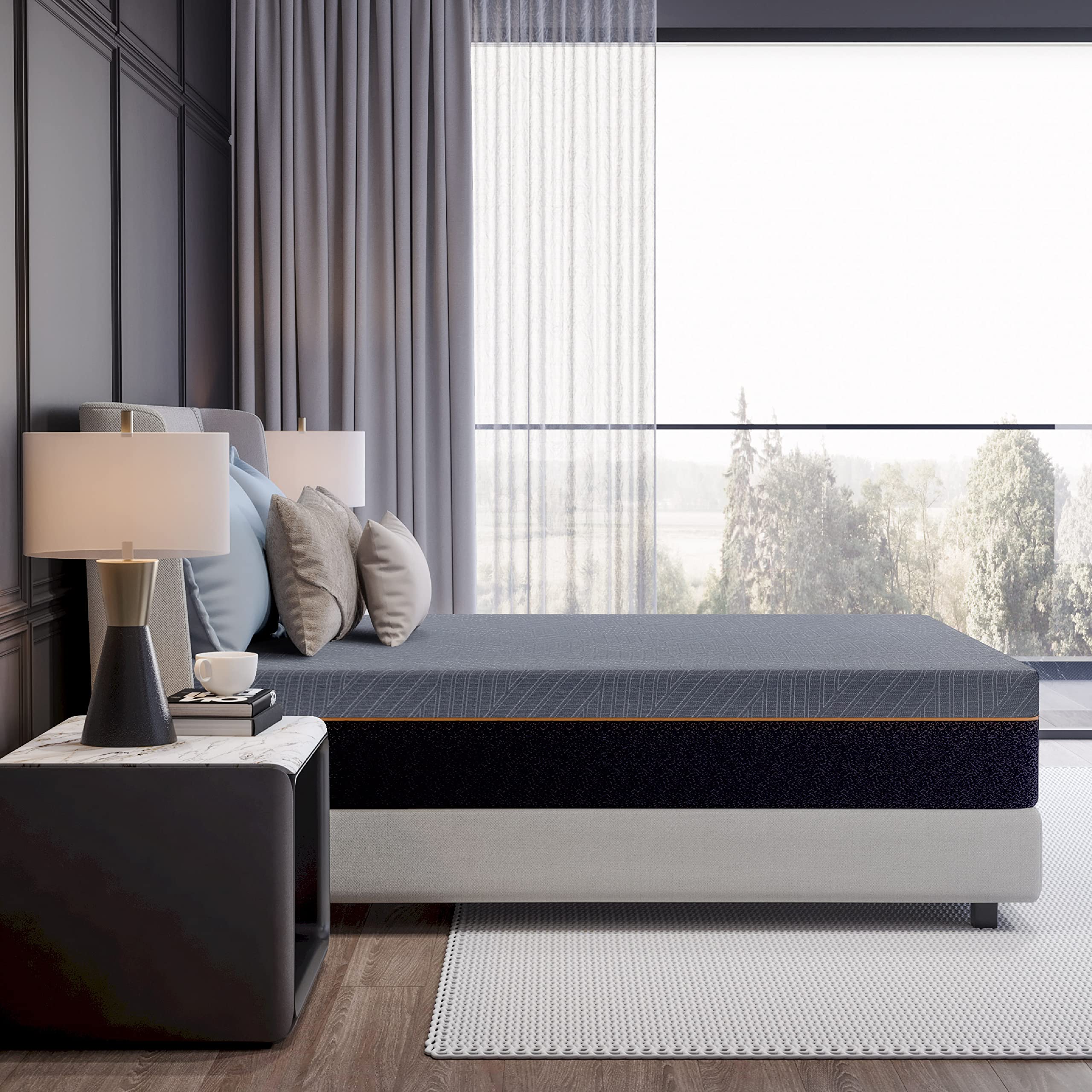 MLILY EGO Copper Queen Memory Foam Mattress 12 Inch, Copper Gel Infused Mattress Bed in A Box CertiPUR-US Certified Made in USA, Medium Plush, 60”x80”x12”, Darkgray