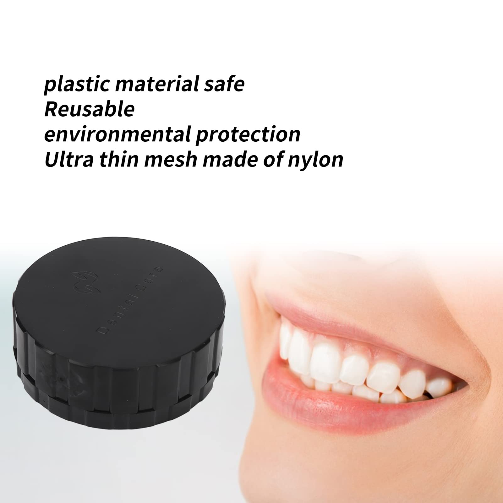 Dioche Dental All-Ceramic Veneer Processing Box, Denture Veneer Processing Box Round Shape Reusable Black Denture Storage Box with Spare Pad
