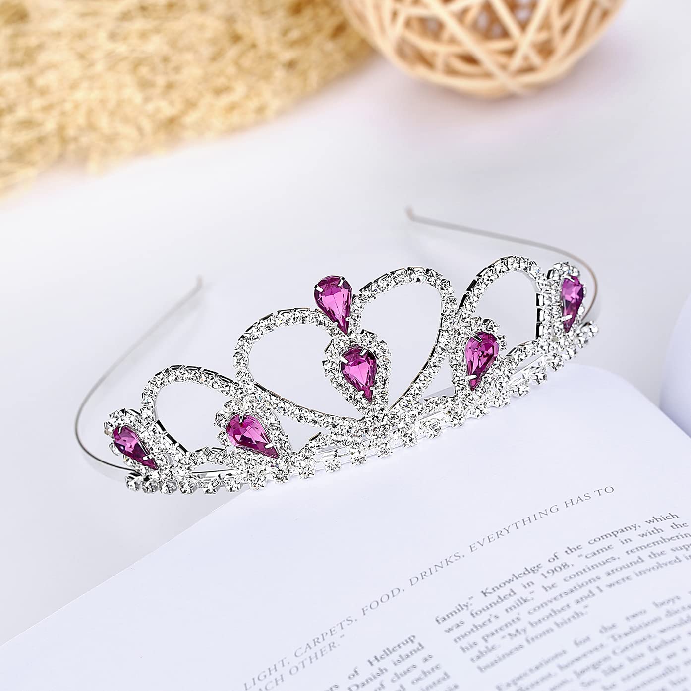 Lovelyshop Purple Gems Rhinestone Tiara for Little Kid Big Kid Prom Birthday Prinecess Crown