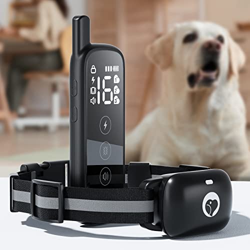 Heaflex Dog Shock Collar with Remote, Dog Training Collar for Small Medium Large Dogs, Electronic Dog Collar Rechargeable with Shock Mode, 3 Safe Training Modes, Range up to 1640ft, for 2 Dogs (Black)