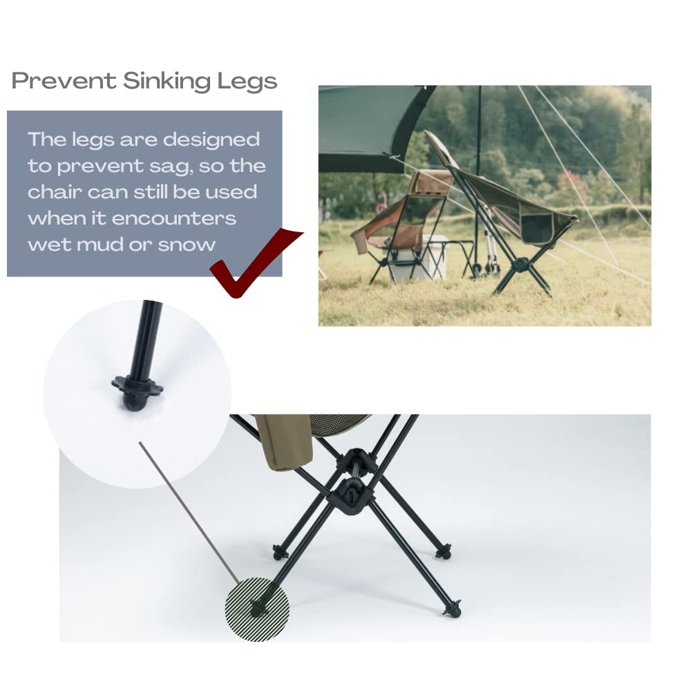 DOKICAMP Camping Chair 330 lbs Capacity Heavy Duty Compact Portable Folding Chair Chair P1 (Army Green)