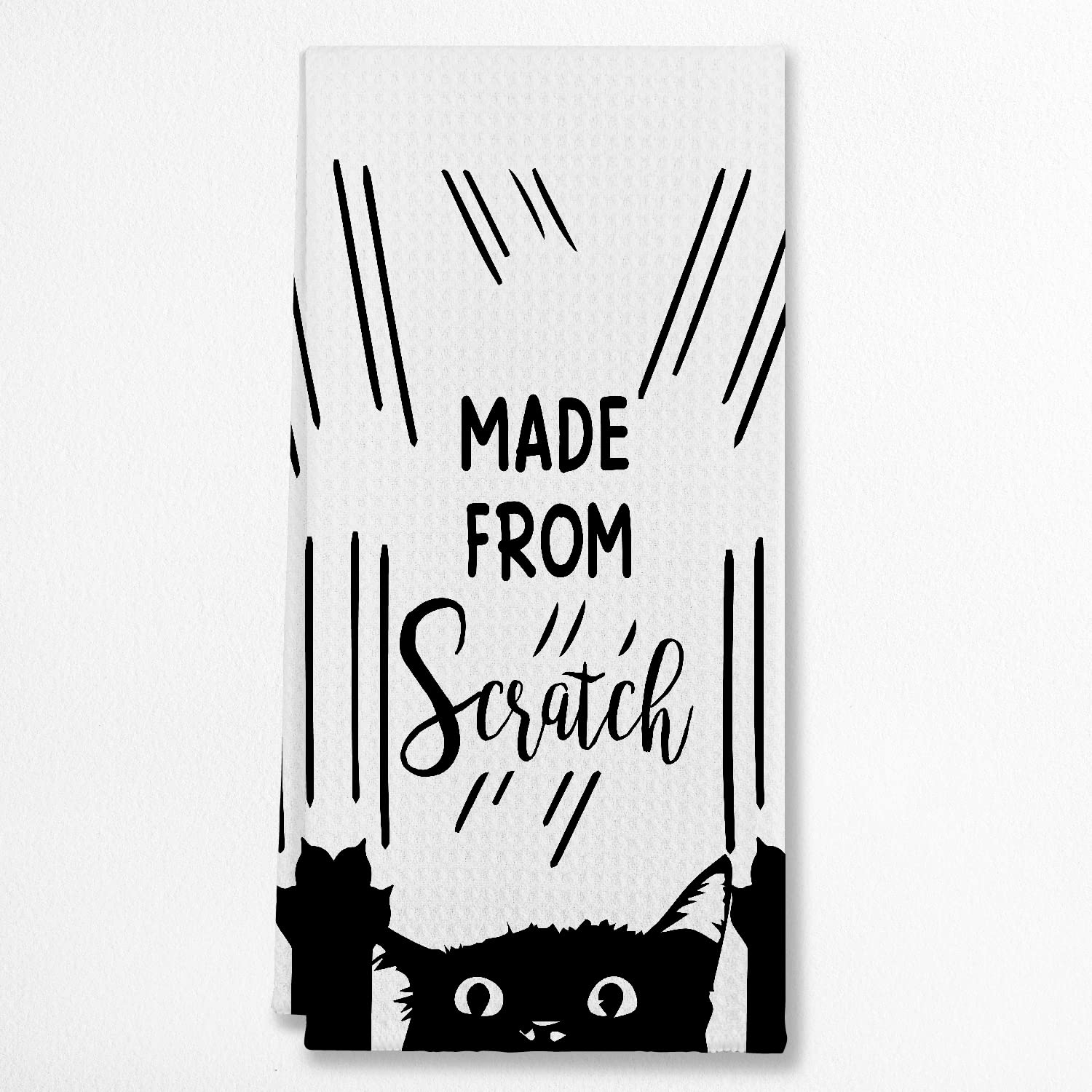 EIONEY Make More Scratch Black Cat Kitchen Towels & Tea Towels, Dish Cloth Flour Sack Hand Towel for Farmhouse Kitchen Decor,24 X 16 Inches Cotton Modern Dish Towels Dishcloths,Gifts for Cat Lovers