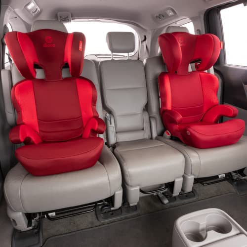 Diono Everett NXT High Back Booster Car Seat with Rigid Latch, Lightweight Slim Fit Design, 8 Years 1 Booster Seat, Red