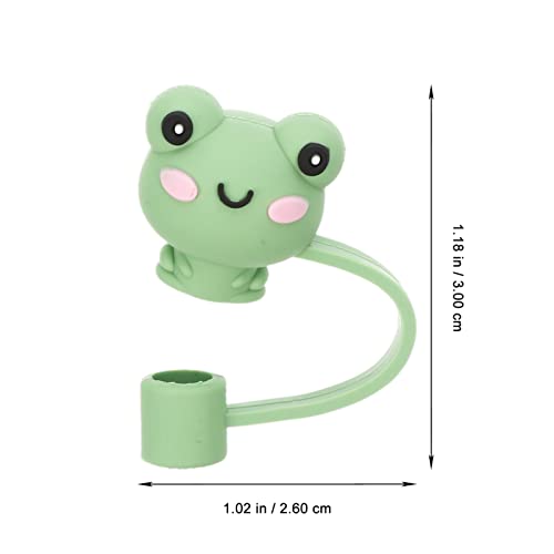 Healeved 8pcs Straw Dust Cap Protective Cap Frog