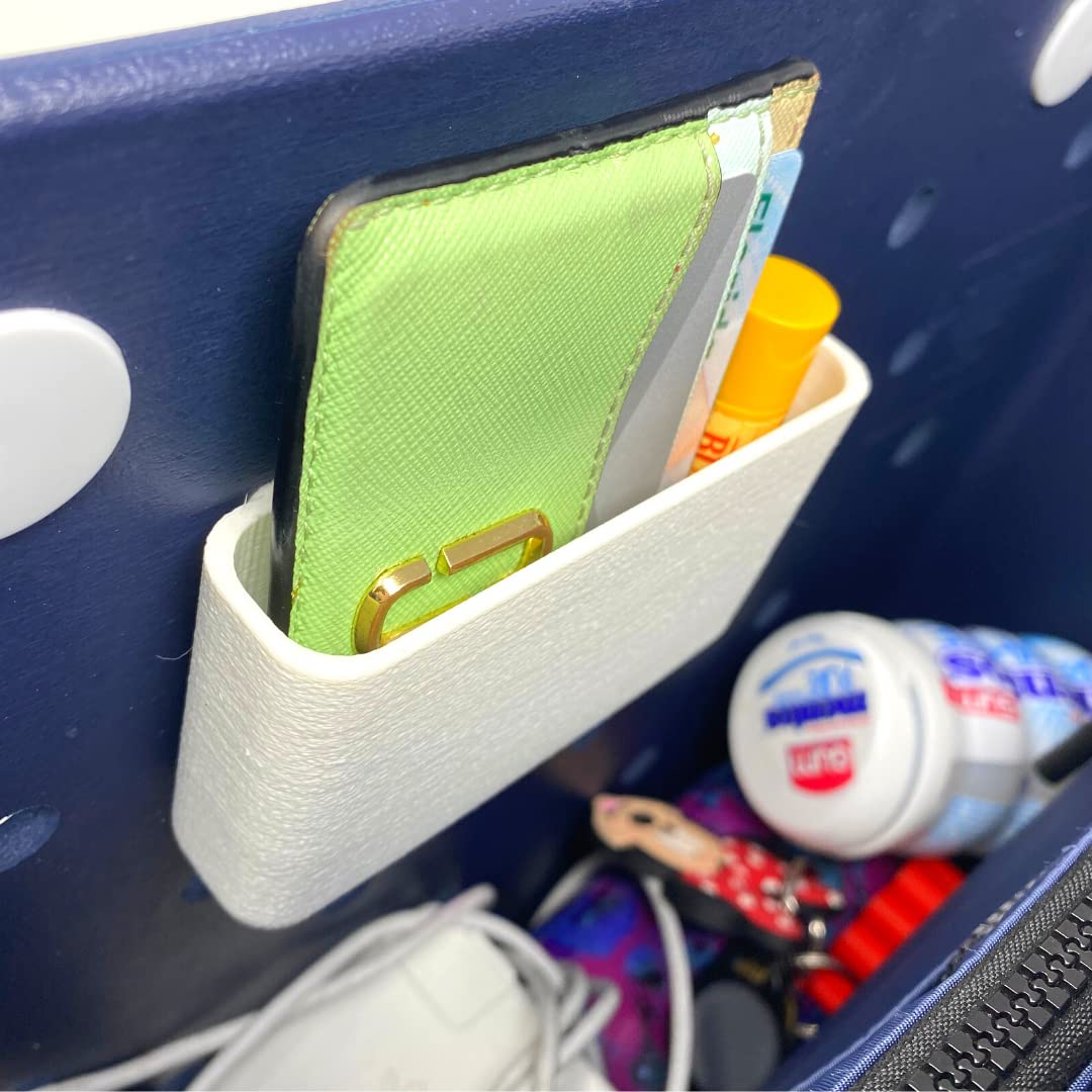 FRESHe BAGLETS - Wallet Holder Organizer Charm Accessory Compatible with Bogg Bags - Keep Wallet Handy with your Tote Bag - Fits Inside of the Bag - Multiple Color Options! (White)