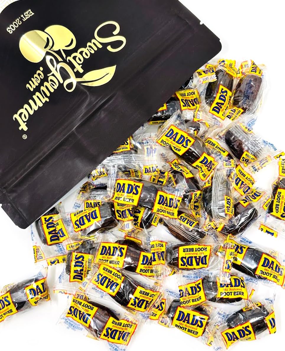 Dad's Wrapped Rootbeer Barrels | Hard Candy | Old Fashioned Bulk candies | 1 pound