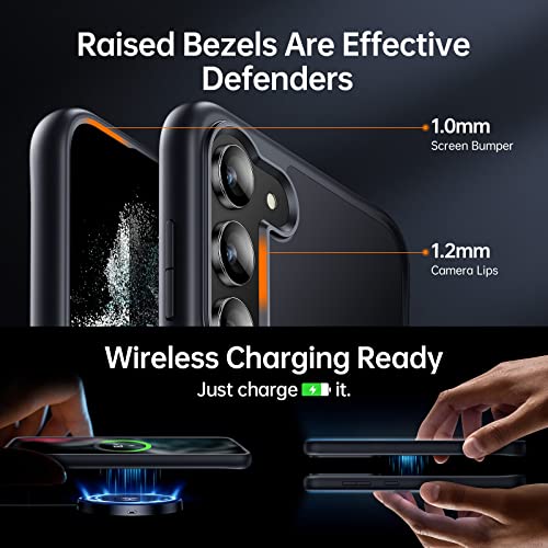 Meifigno Magic Series Samsung Galaxy S23 Plus 6.6" Case - Military Grade Drop Protection, Silky Touch Translucent Matte, Black